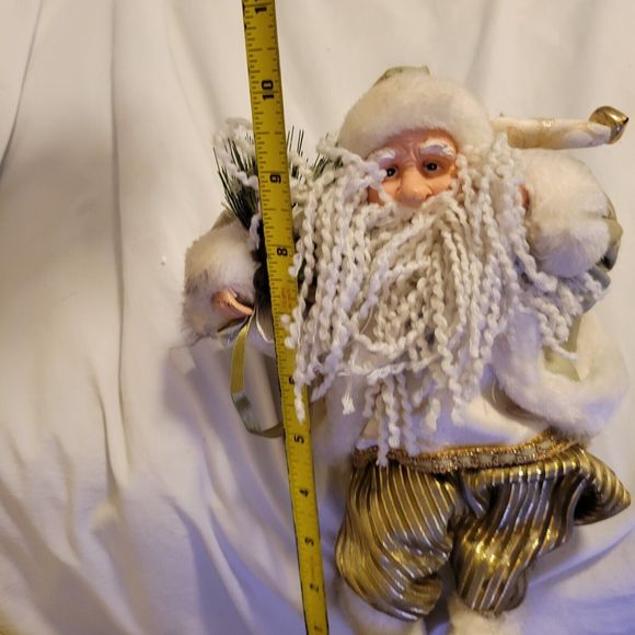 Unbranded | Holiday | Vintage Old World White Gold Sitting Santa Claus ...